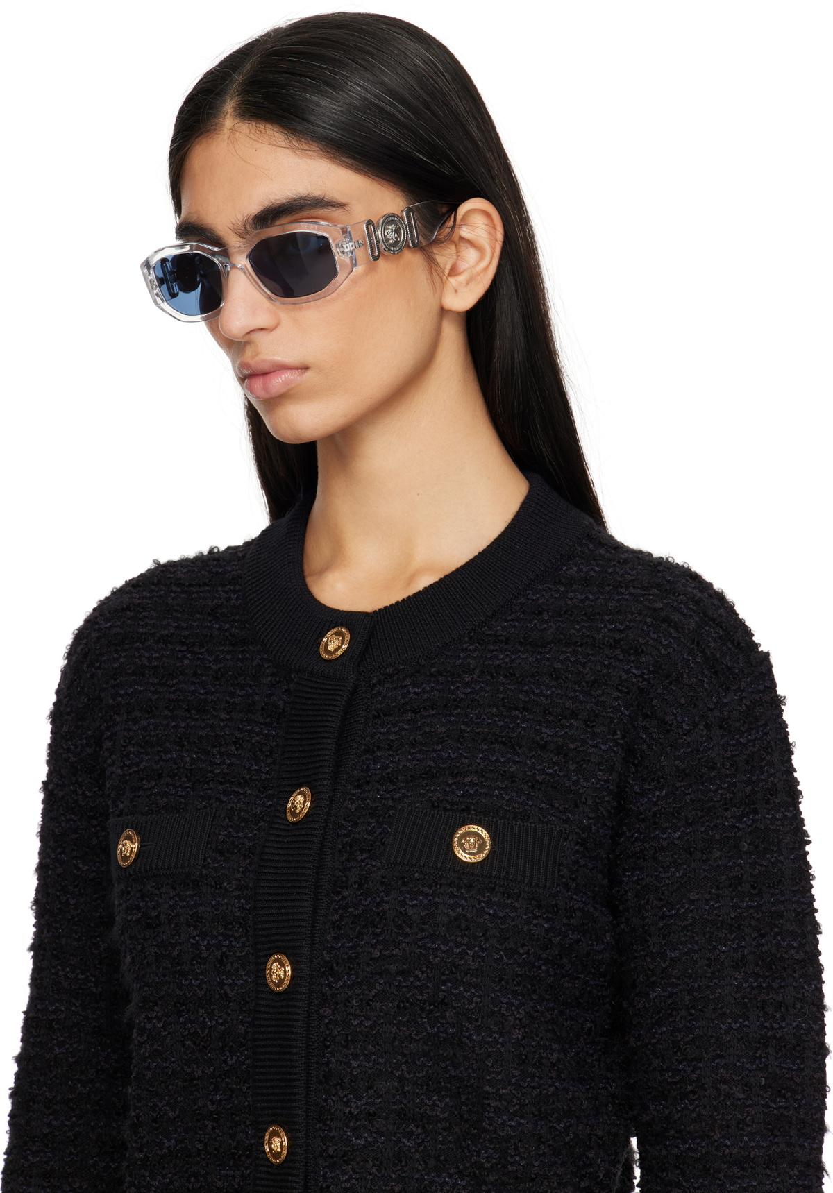 Versace Transparent Medusa Biggie Sunglasses Versace