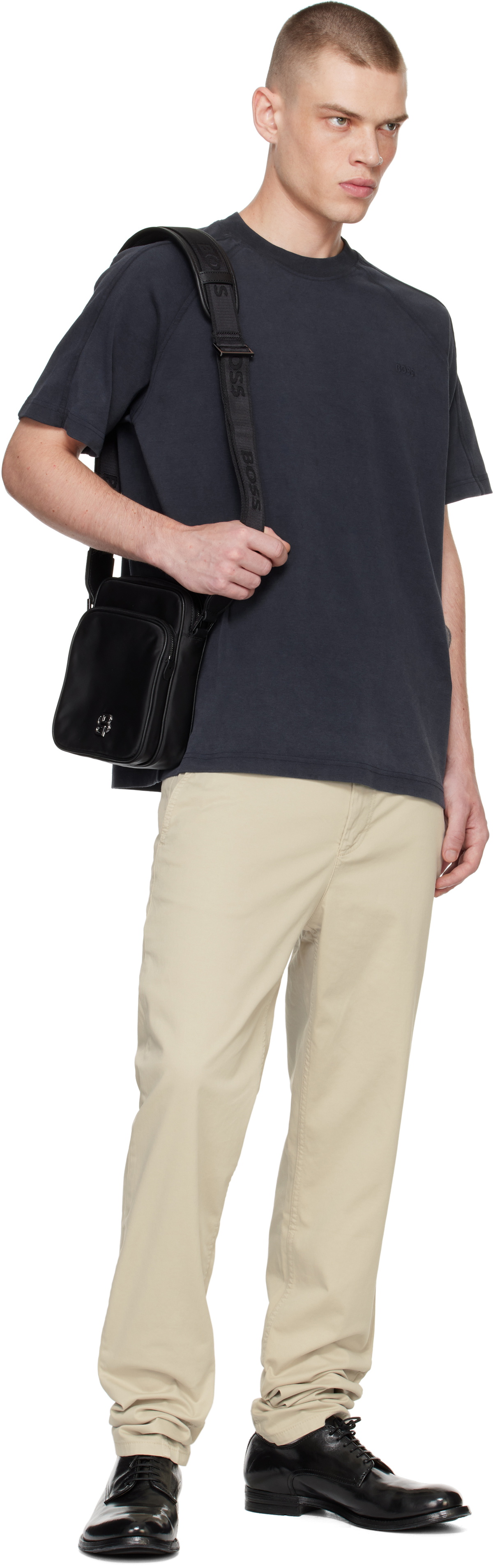 BOSS Navy Raglan Logo T-shirt BOSS