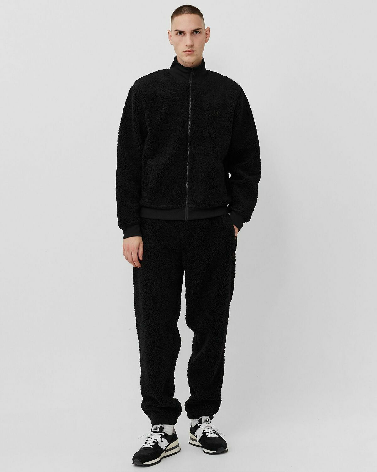 Fred Perry Borg Fleece Track Jacket Black Fleece Jackets Fred Perry