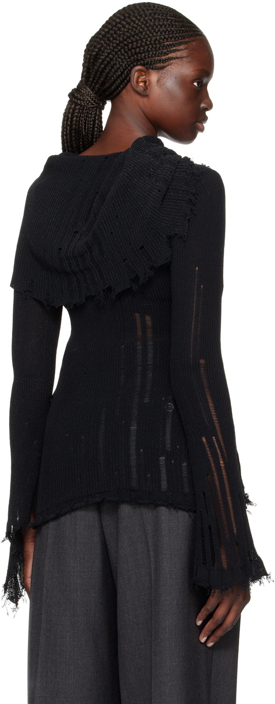 Acne Studios Black Distressed Sweater Acne Studios