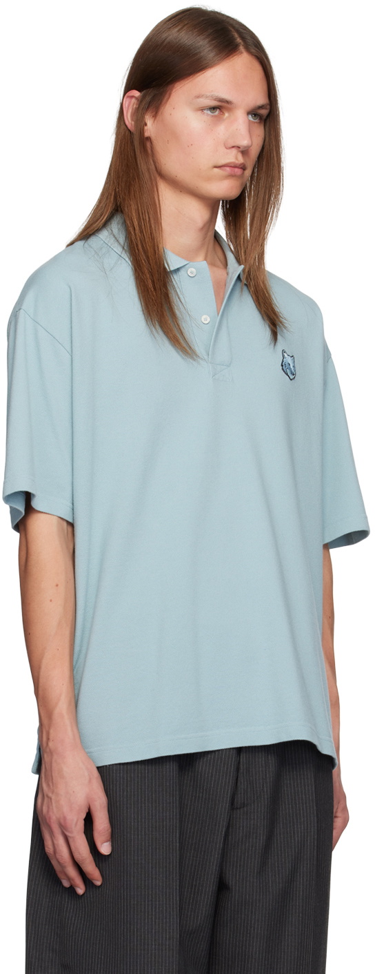 Maison Kitsuné Blue Bold Fox Head Polo Maison Kitsune