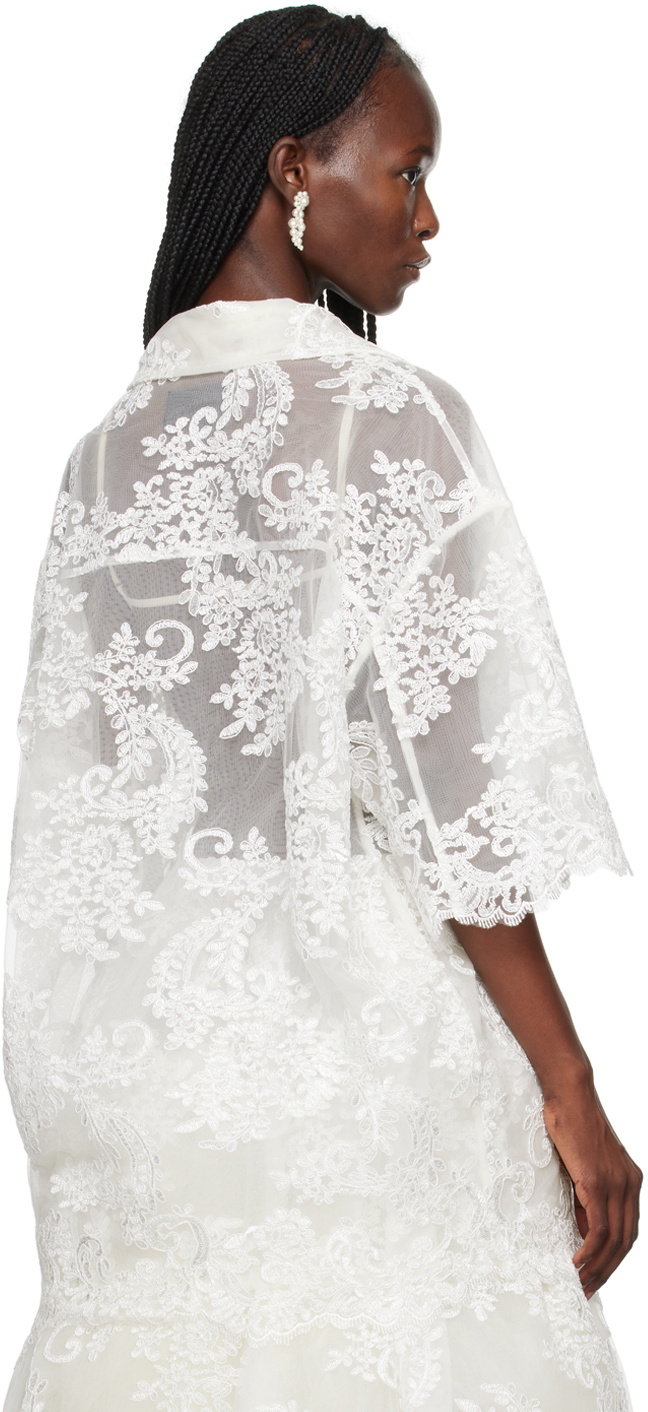 Simone Rocha White Floral Shirt Simone Rocha