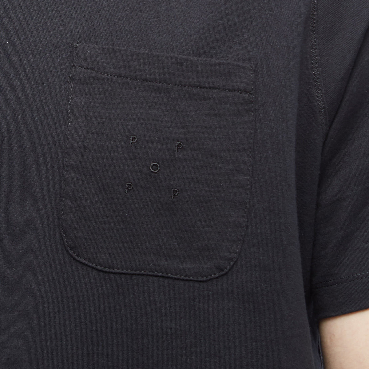 Pop Trading Company Men's Pocket Logo T-Shirt in Black Pop Trading Company