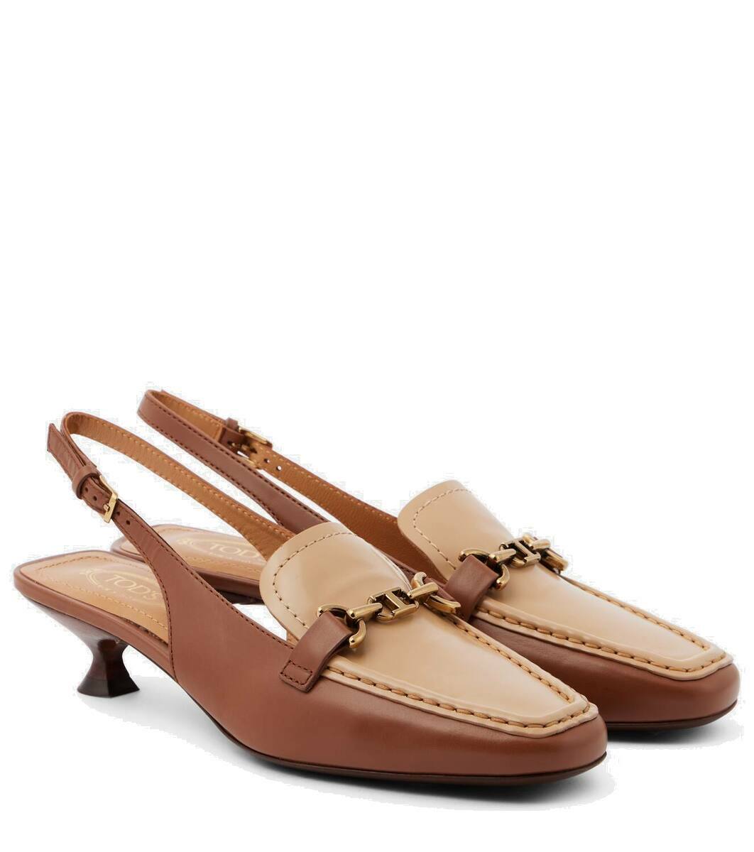Tod's 35 leather slingback pumps Tod's