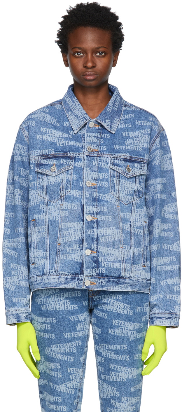 VETEMENTS Blue Denim Monogram Jacket Vetements