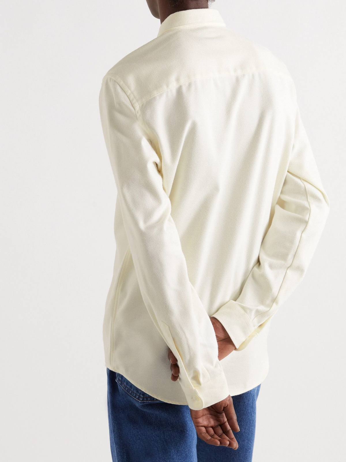 AMI PARIS - Button-Down Collar Logo-Embroidered Cotton Oxford Shirt ...