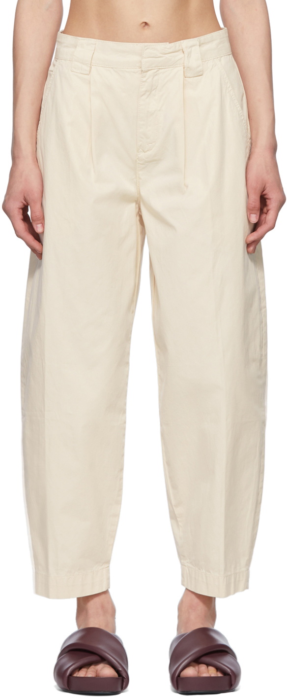 Frame Off-White Cotton Trousers Frame Denim