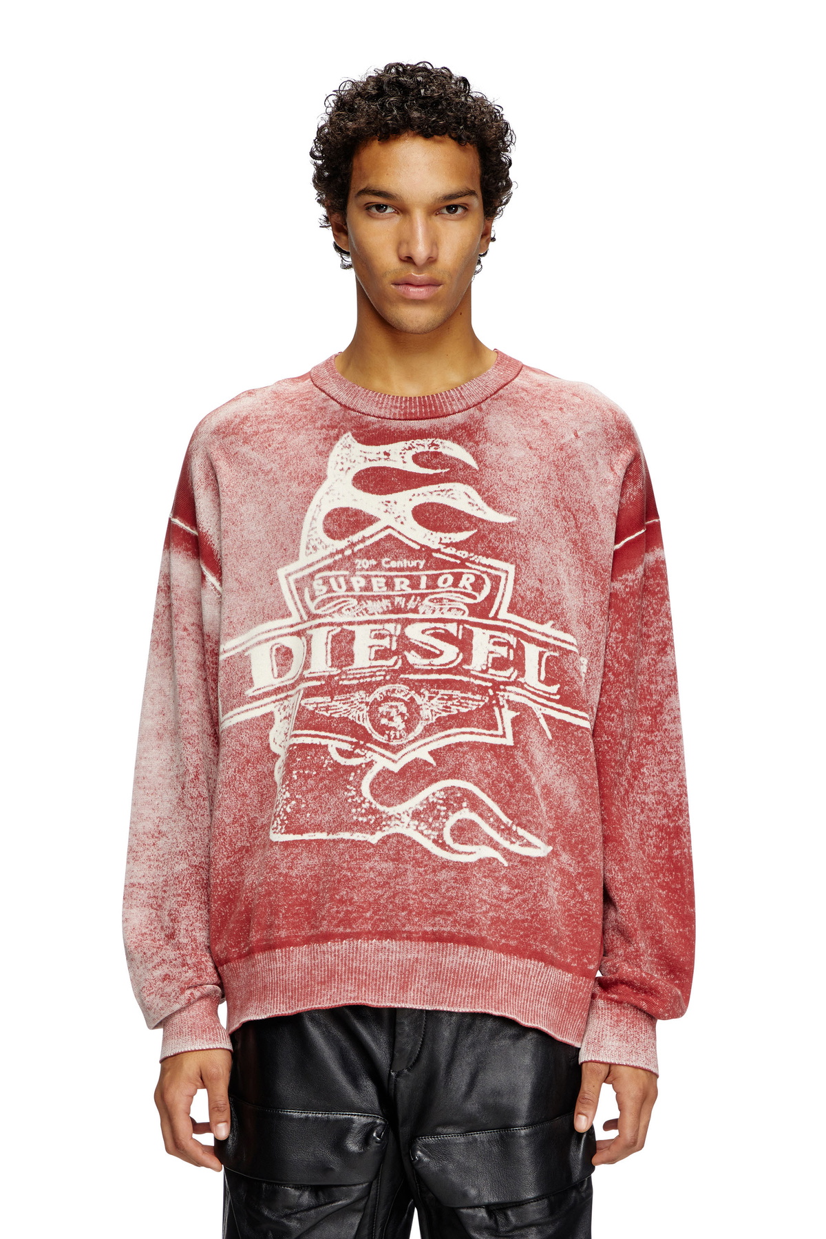 Diesel Reverse-print logo jumper - Knitwear Mens in Red Diesel