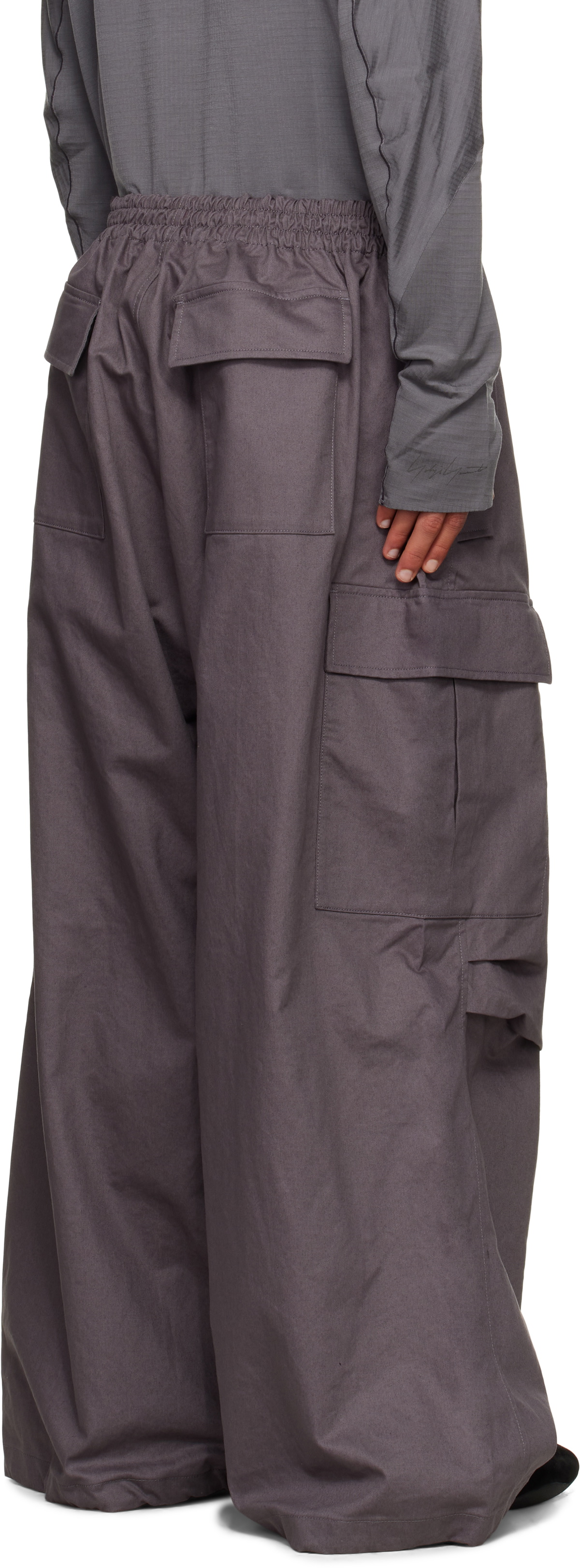 Y-3 Gray UT Twill Cargo Pants Y-3