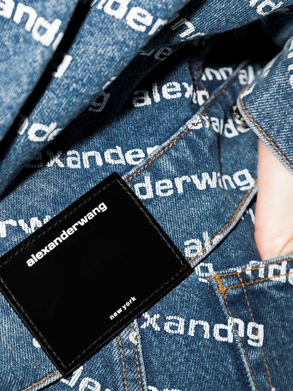 Alexander Wang Blue Game Logo Print Denim Jacket Alexander Wang
