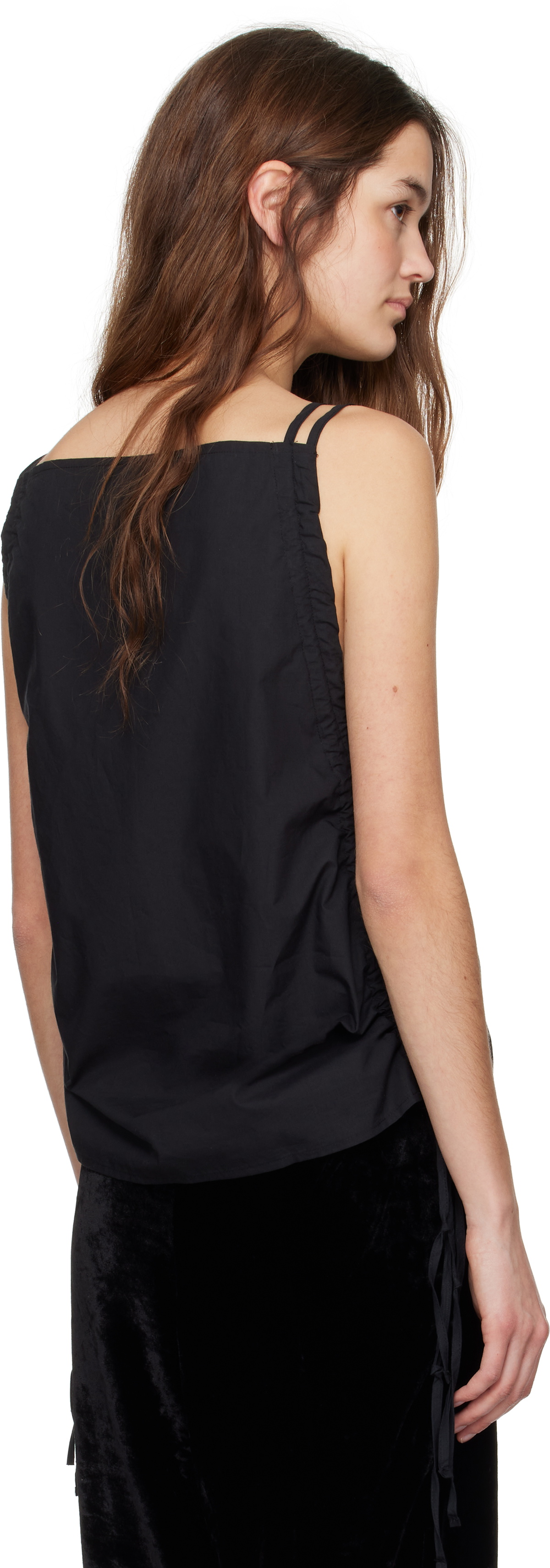 Baserange Black Pictorial Strap Tank Top Baserange