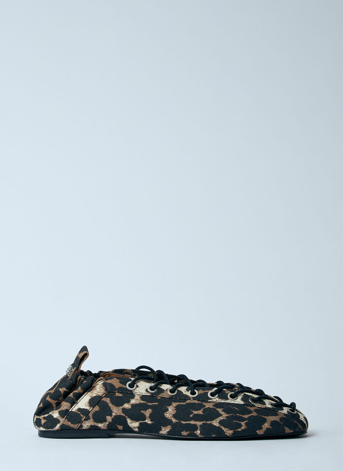 GANNI Leopard Oleatex Ballerina Flats GANNI