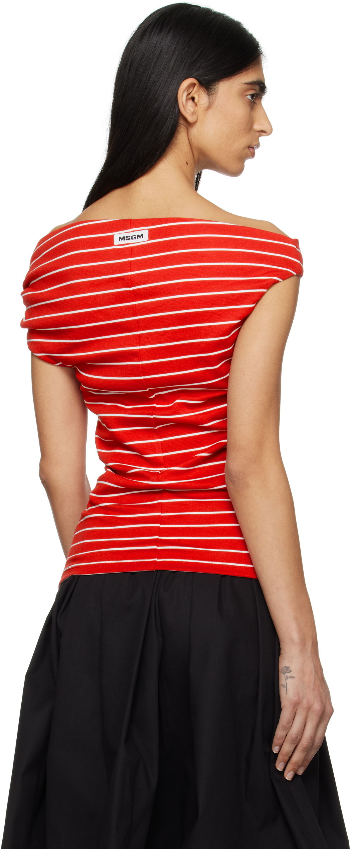 MSGM Red & White Striped Blouse MSGM
