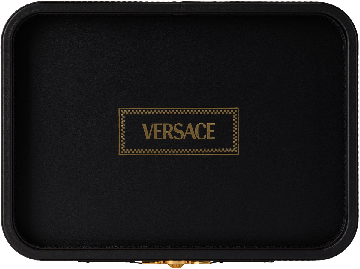 Versace Black Medusa '95 Leather Tray Versace