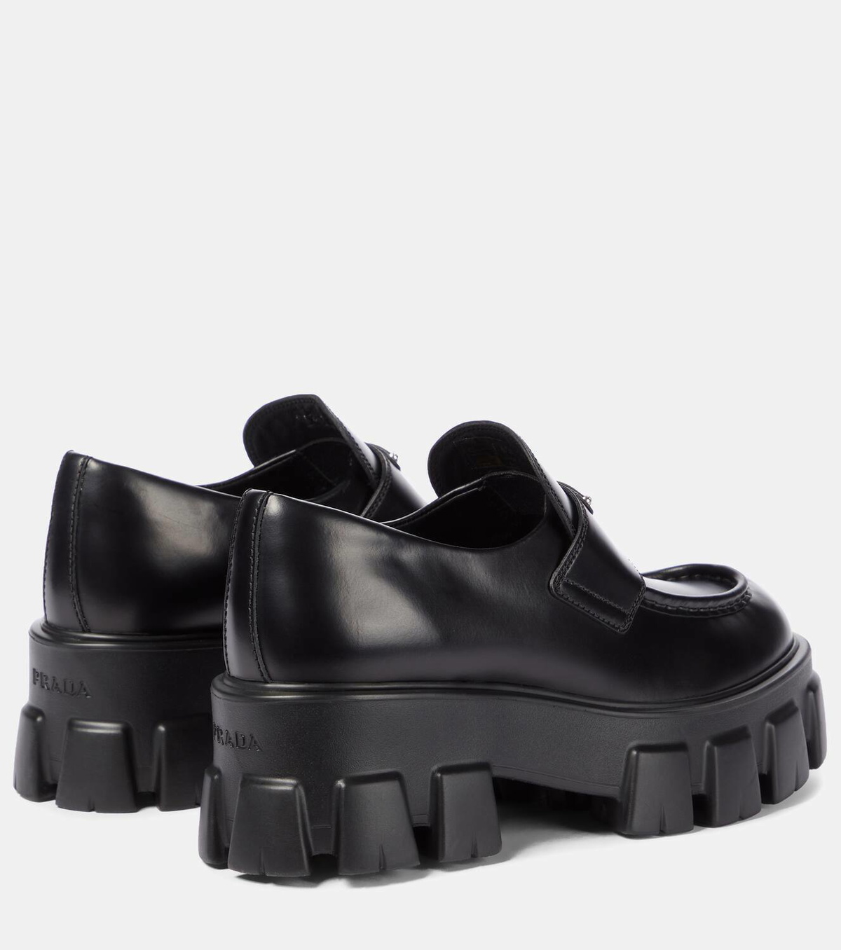 Brushed Leather Monolith Loafers