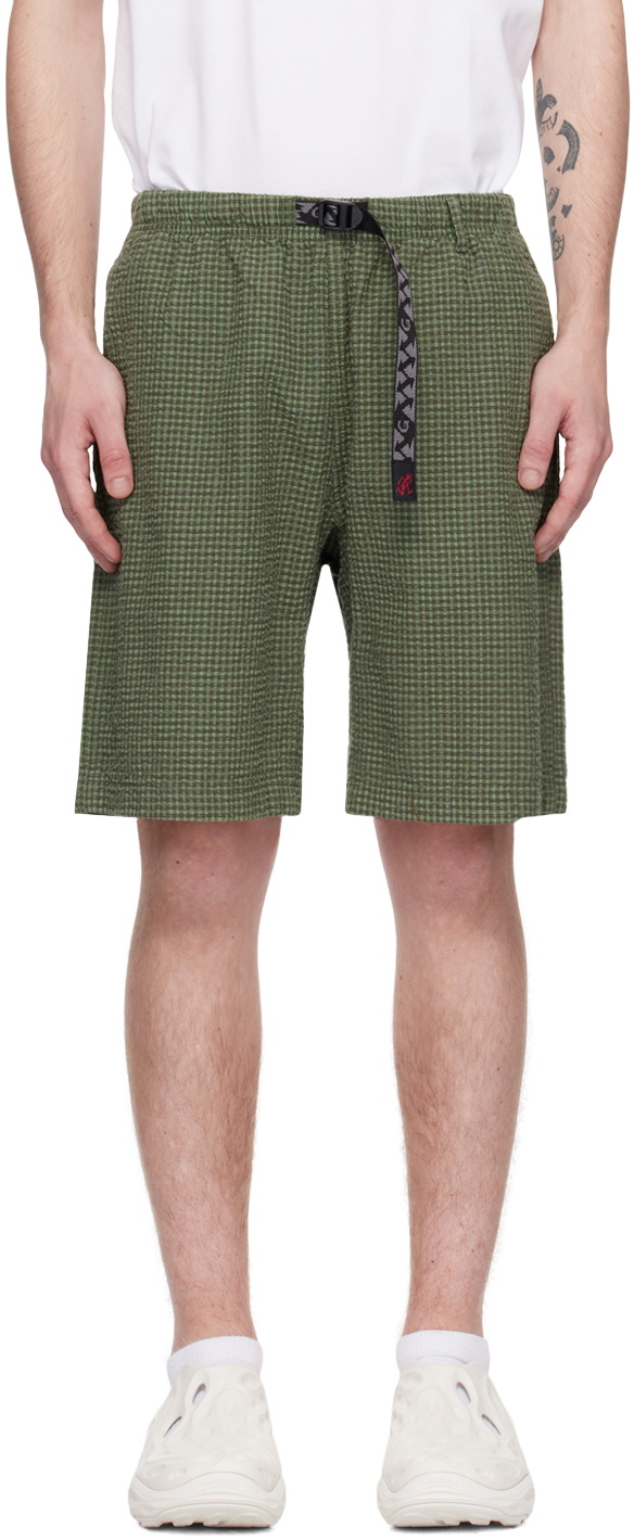 Gramicci Green Micro Plaid Shorts Gramicci
