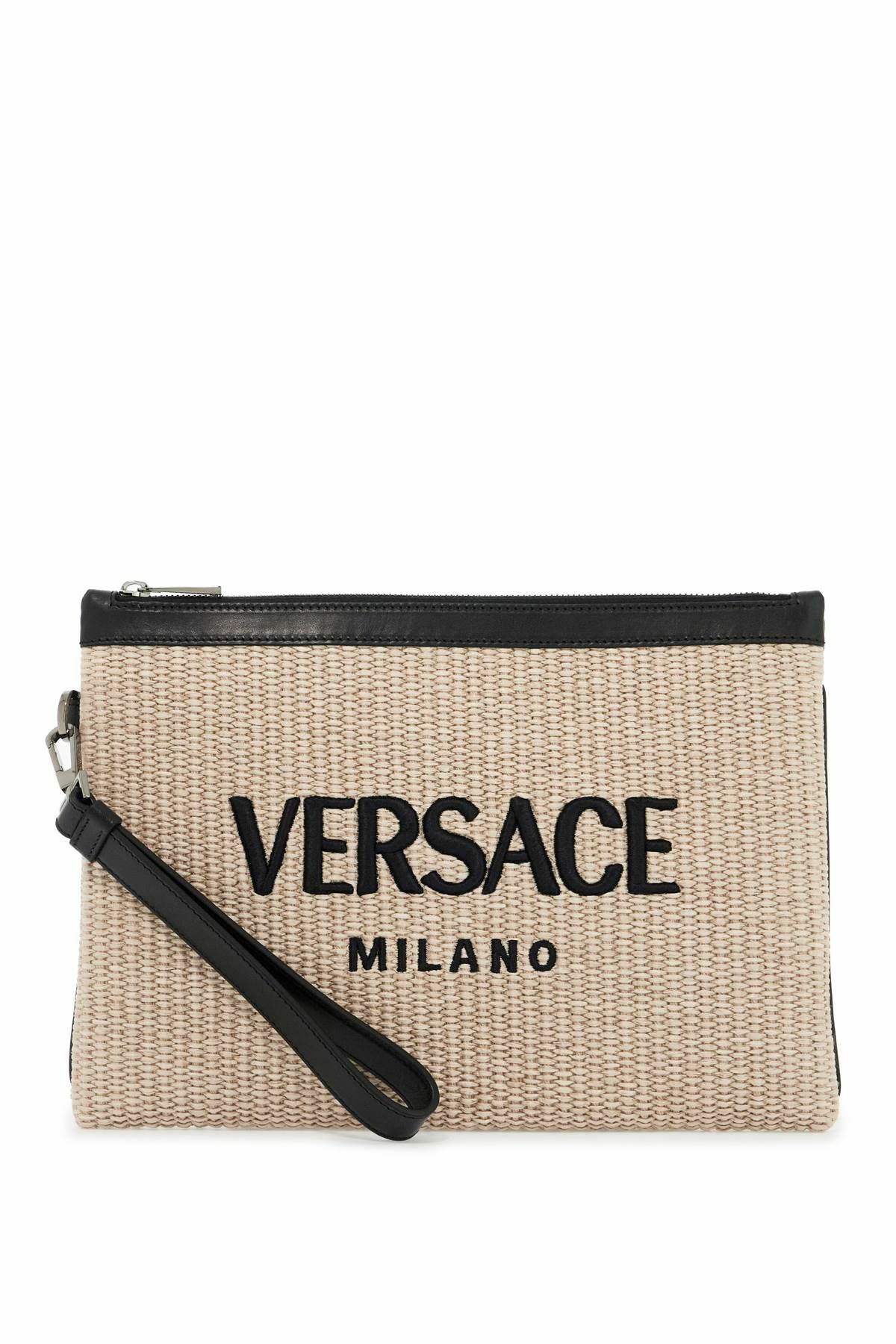 VERSACE raffia pouch for Black Versace