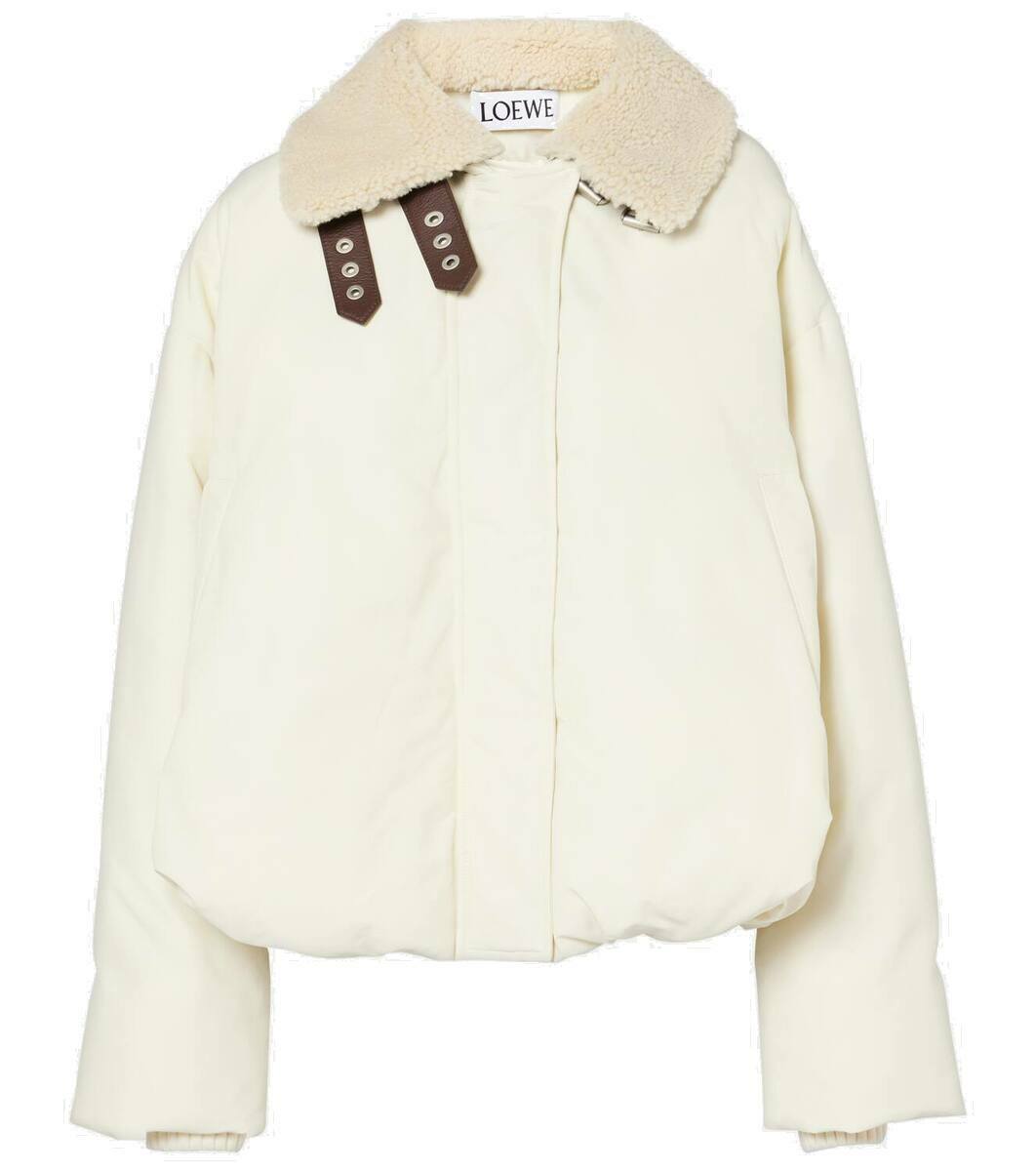 Loewe Shearling-trimmed cotton-blend puffer jacket Loewe