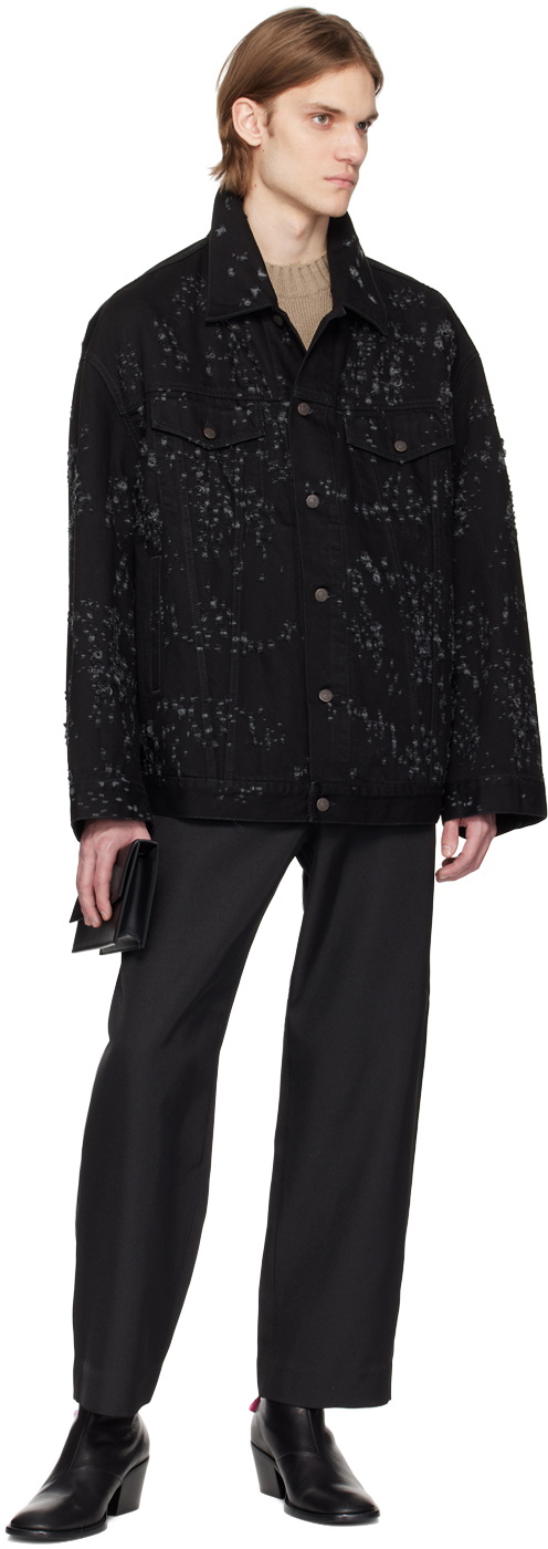 Acne Studios Black Distressed Denim Jacket Acne Studios