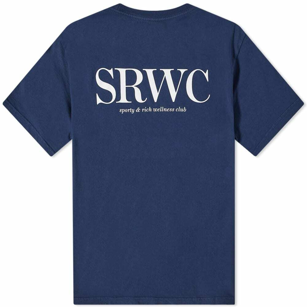 Sporty & Rich Upper East Side T-Shirt in Navy/White Sporty & Rich