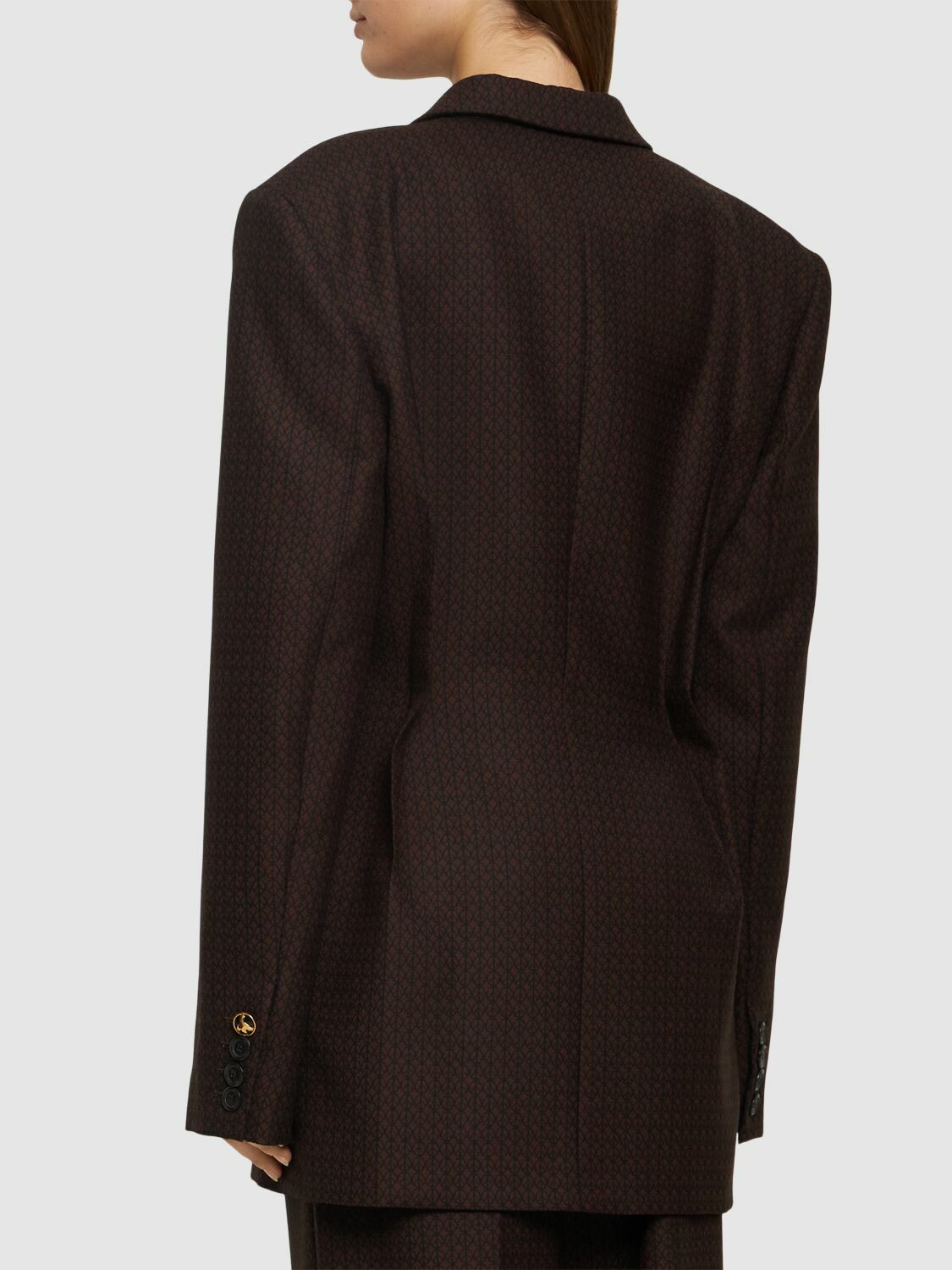 MOSCHINO Single Breast Wool Jacquard Blazer Moschino