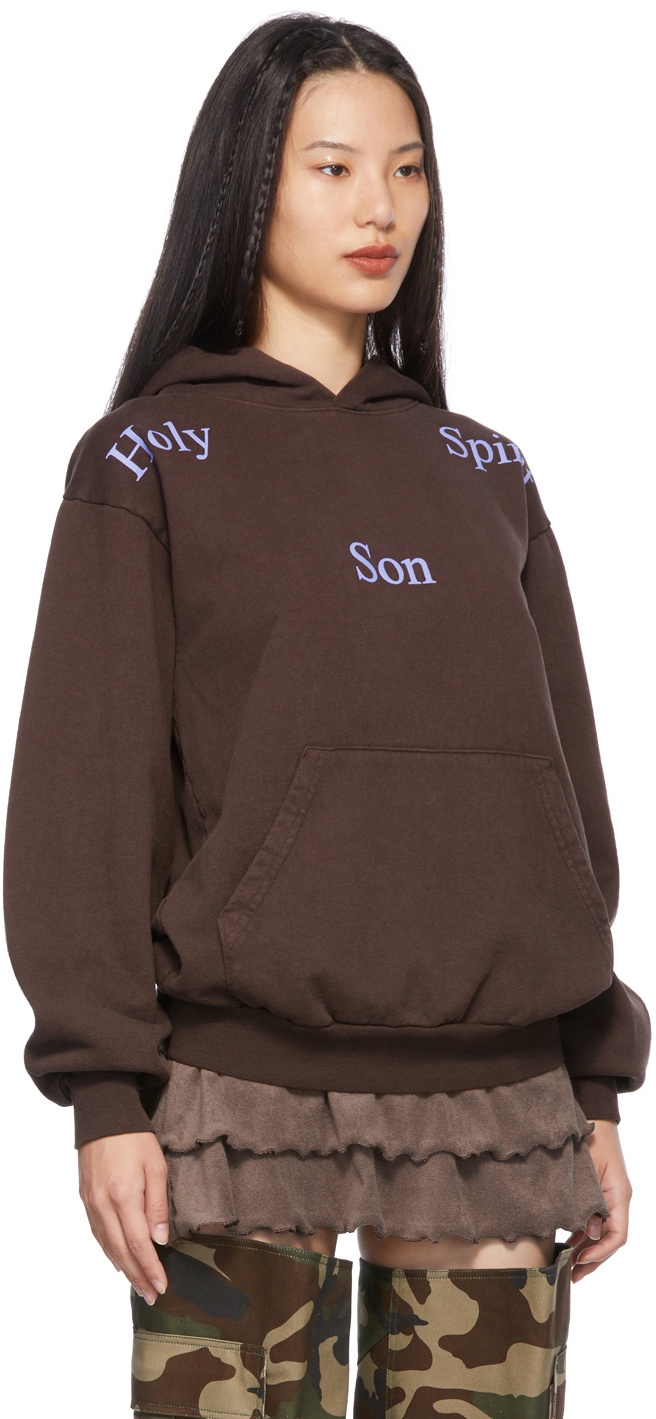 Praying SSENSE Exclusive Brown Holy Trinity Hoodie Praying