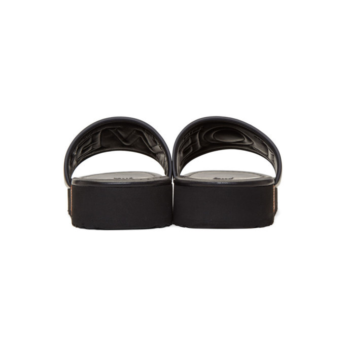 Loewe Black Leather Slides Loewe