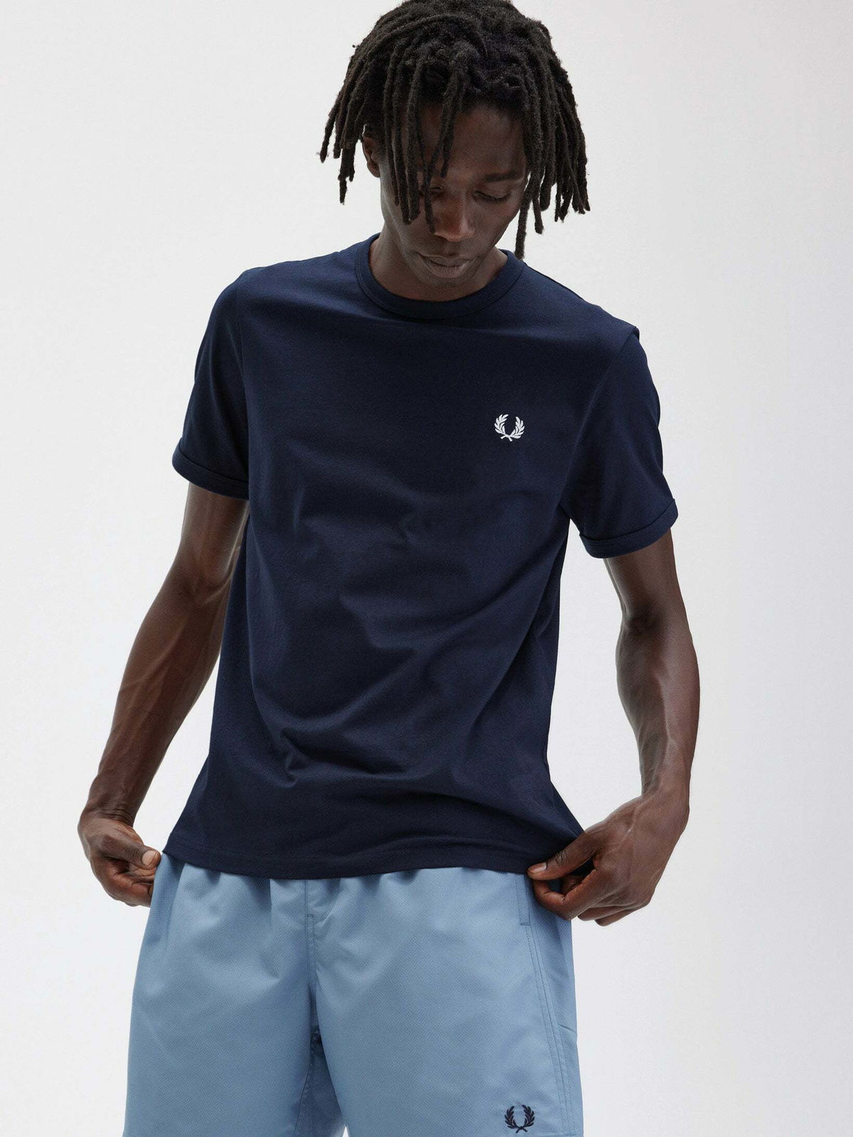 Fred Perry T Shirt Blue Mens Fred Perry