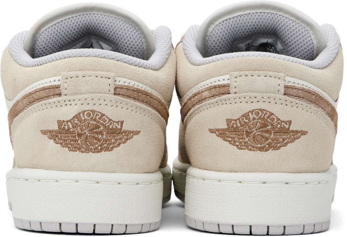 Nike Jordan Big Kids White & Beige Air Jordan 1 Low SE Sneakers Nike ...