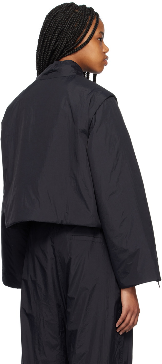 AMOMENTO Black Detachable Sleeve Reversible Jacket AMOMENTO