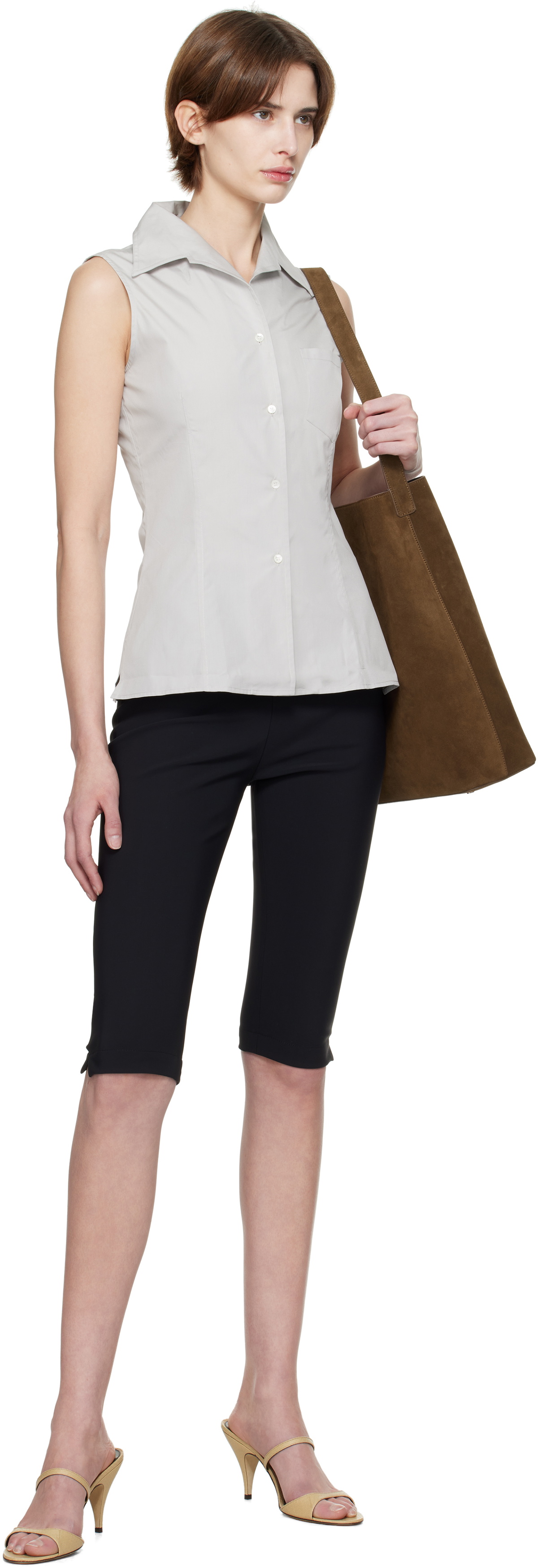 FLORE FLORE Gray Rosie Sleeveless Shirt FLORE FLORE