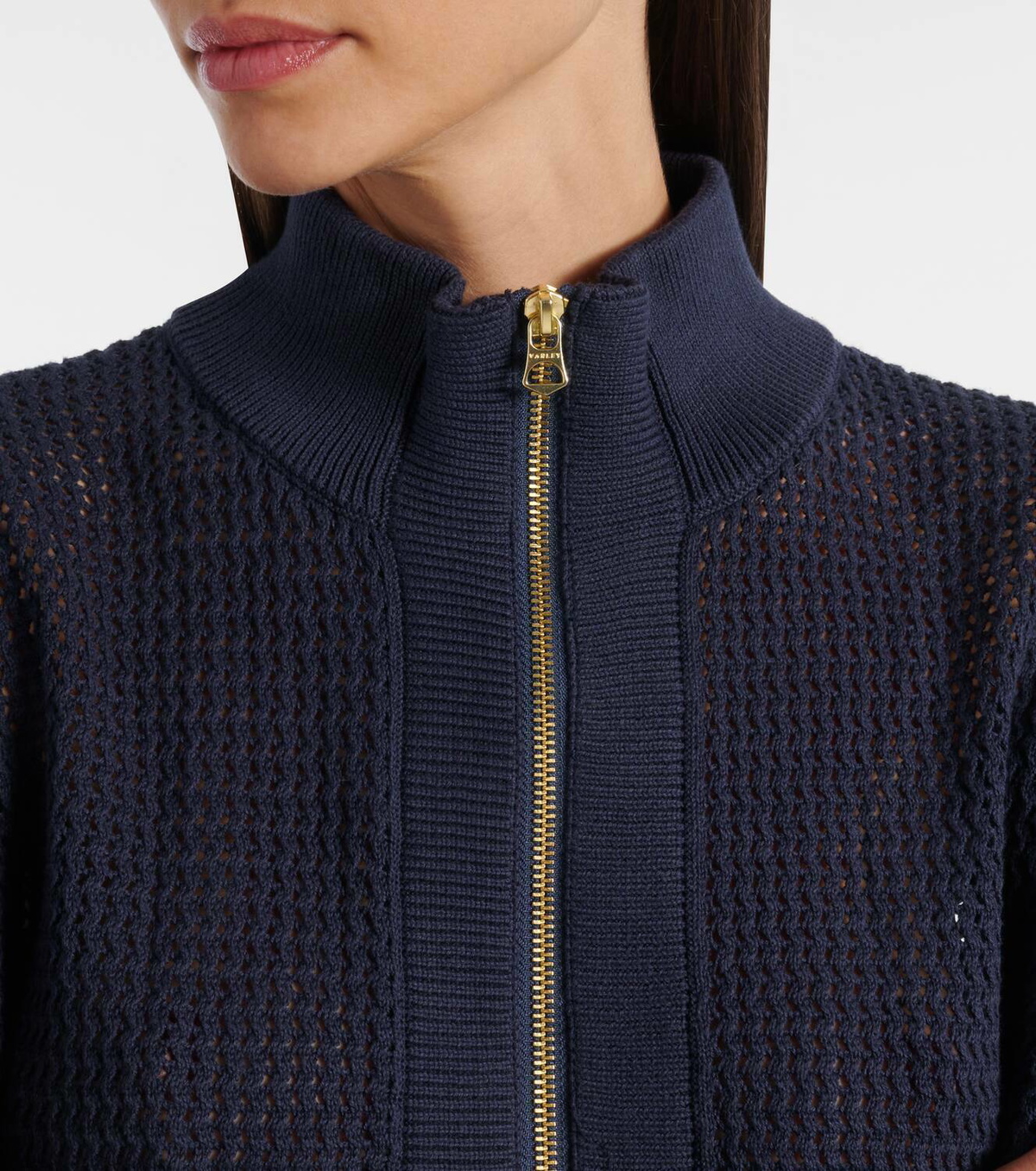 Varley Open-knit cotton half-zip sweater Varley