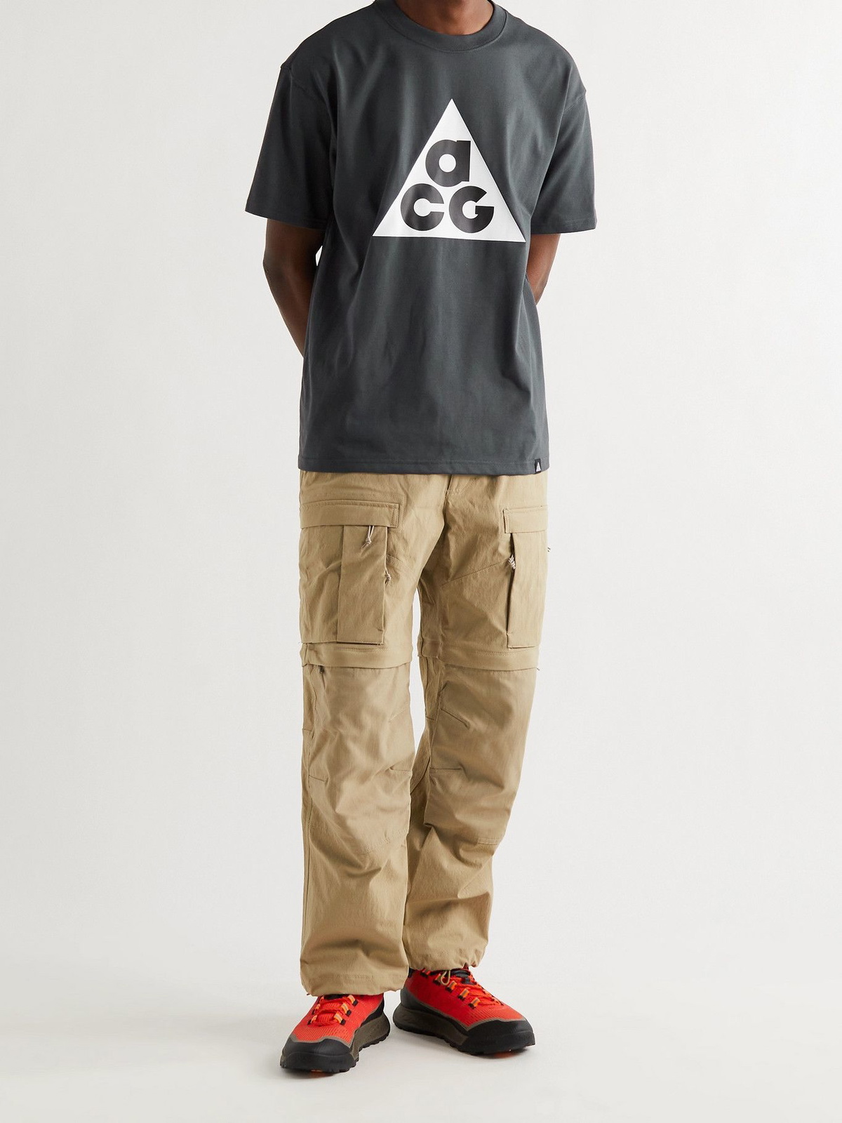 NIKE - ACG Logo-Print Cotton-Jersey T-Shirt - Gray Nike