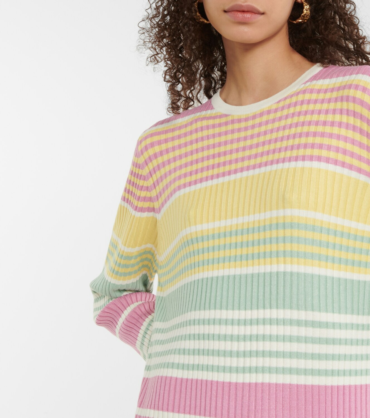 Rixo Miller striped ribbed-knit midi dress Rixo