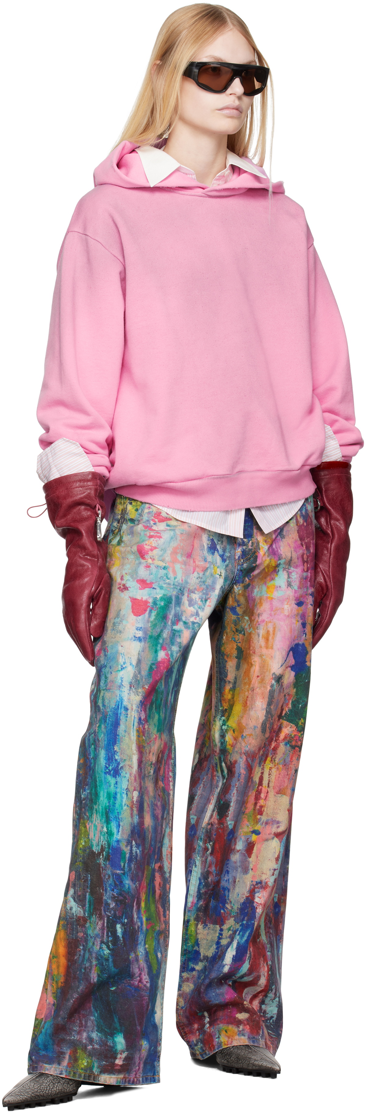 Acne Studios Pink Logo Hoodie Acne Studios