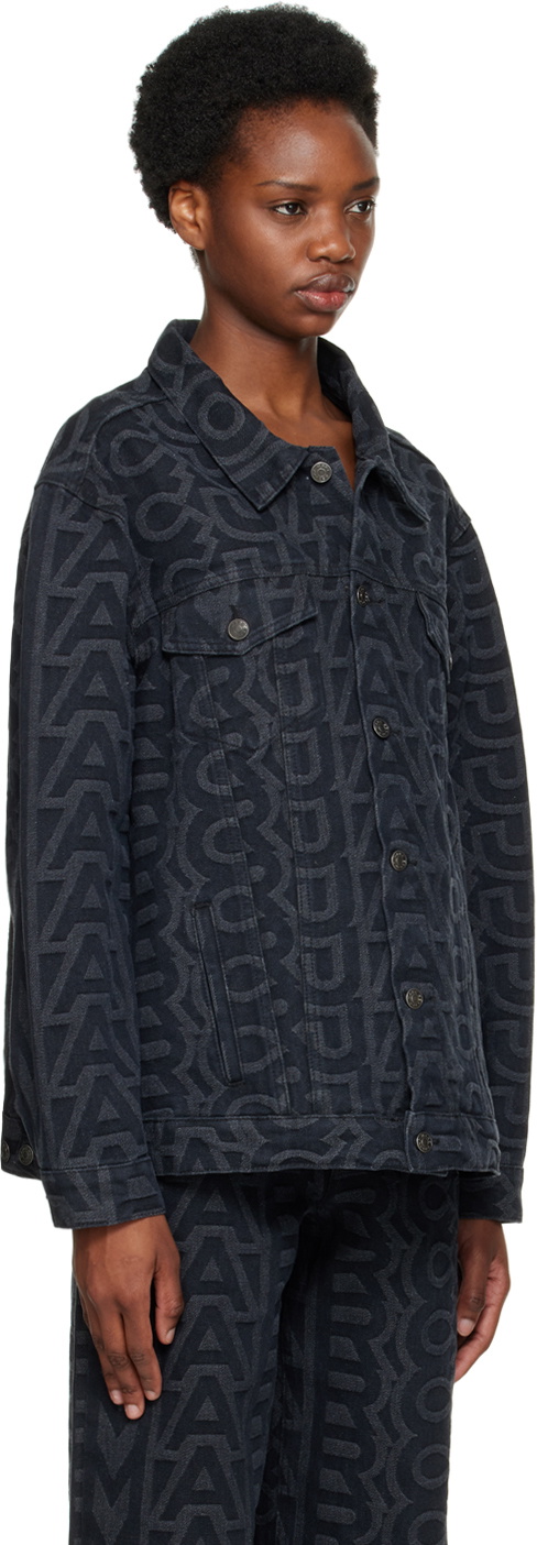 Marc Jacobs Black 'The Monogram' Denim Jacket Marc Jacobs