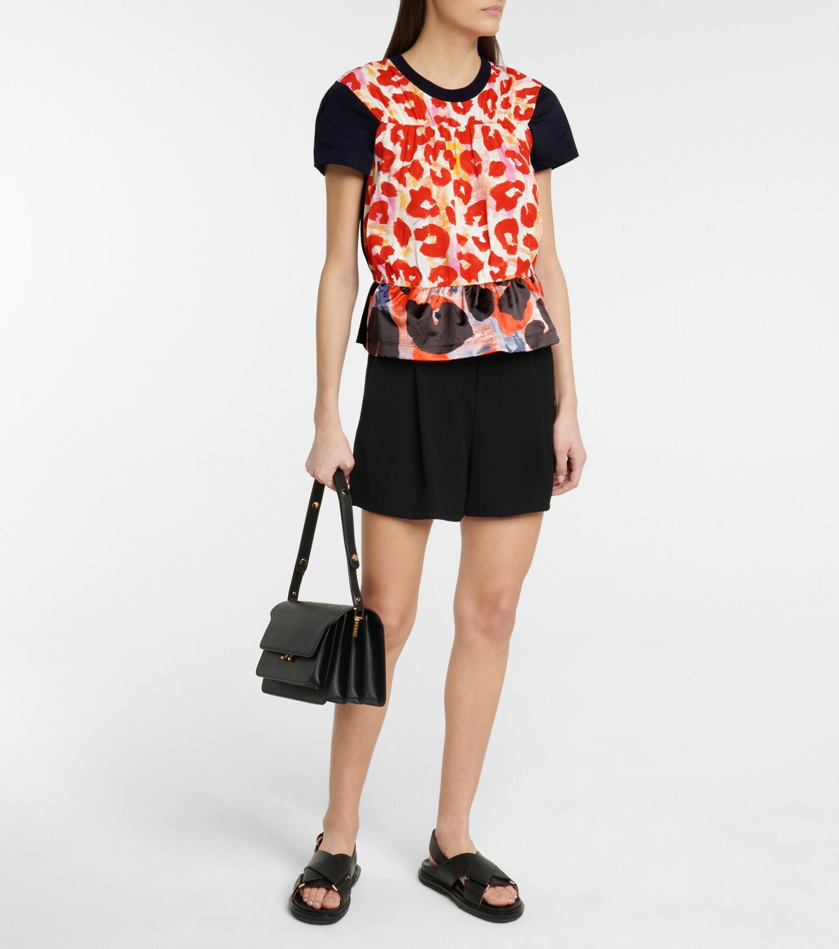Marni - Leopard-print peplum T-shirt Marni