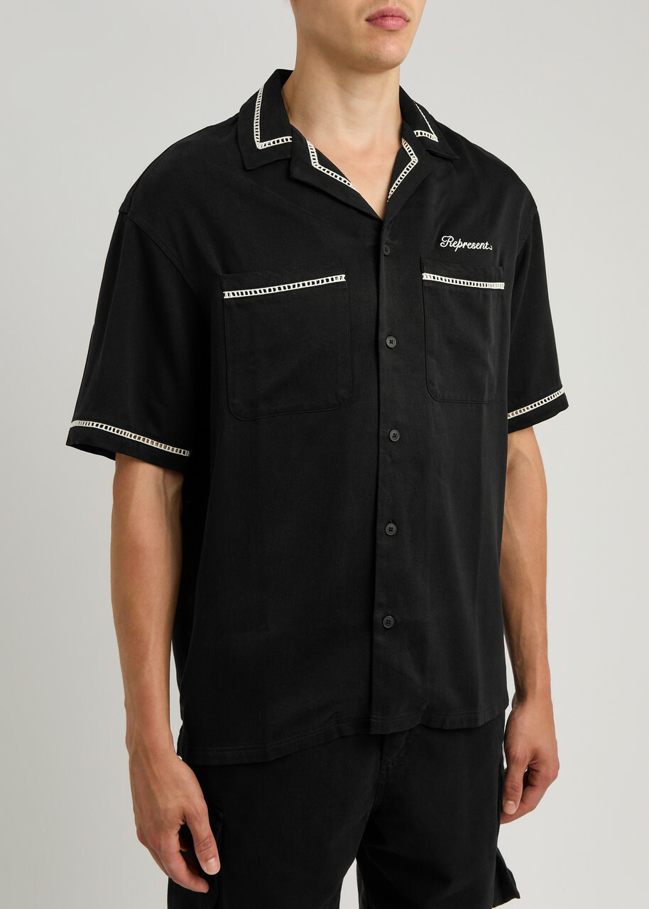 Represent Resort Logo Twill Shirt Black Represent