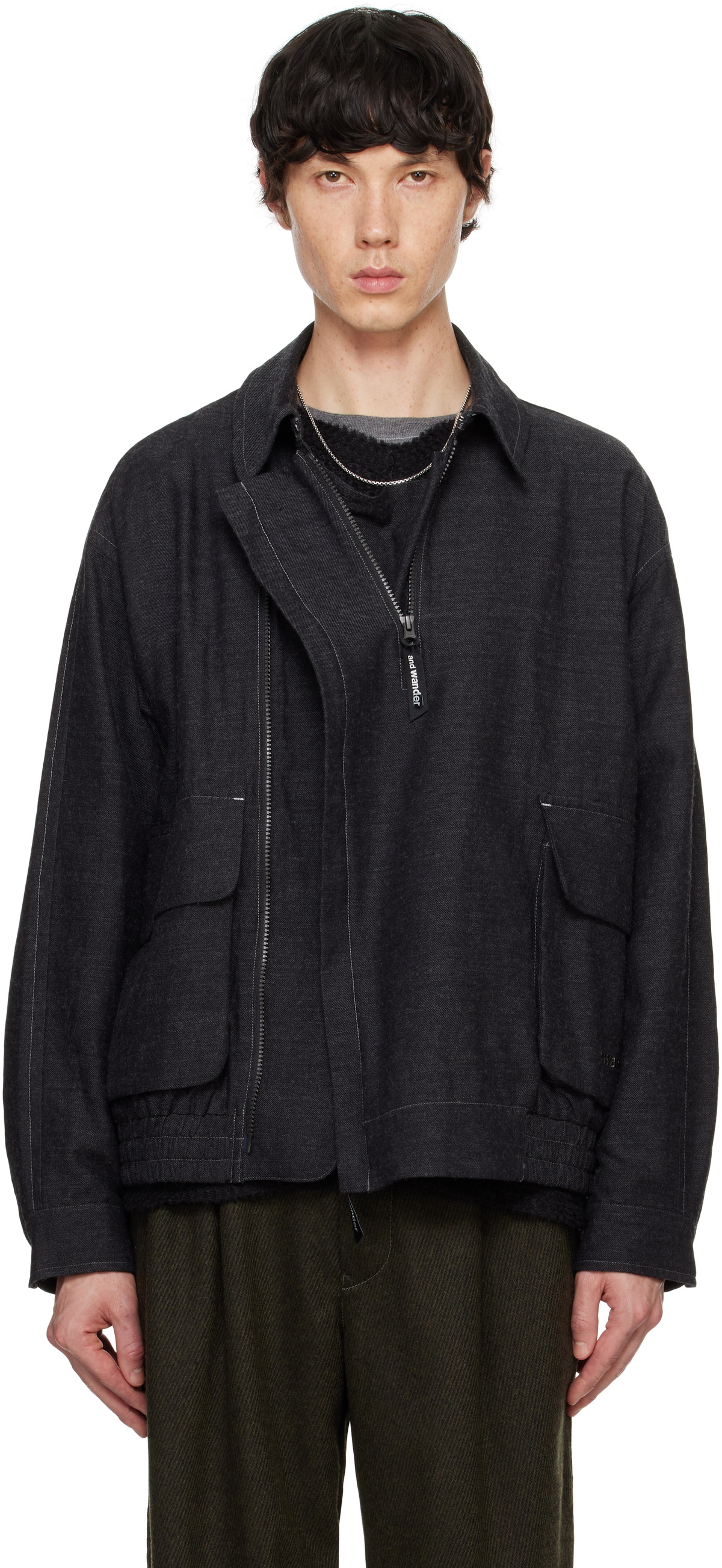 and wander Gray Zip Up C/W Jacket and Wander
