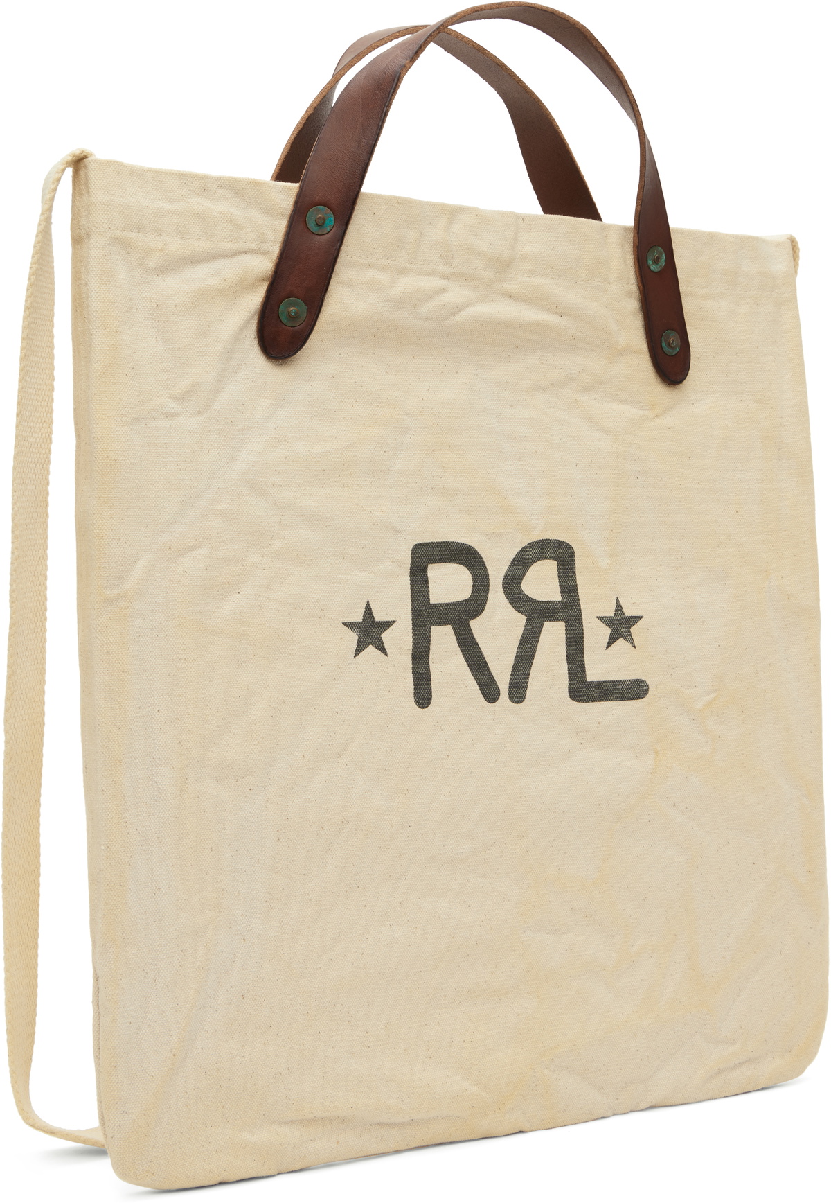 RRL Beige Double RL Ranch Logo Market Tote RRL
