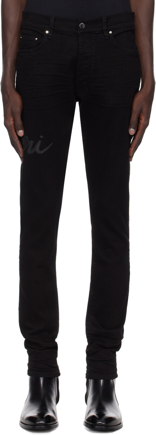 AMIRI Black 'Amiri' Script Logo Jeans Amiri