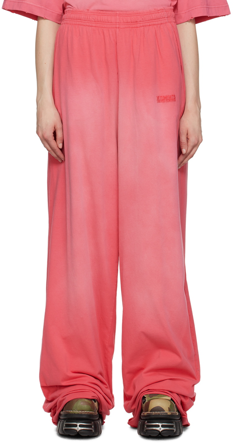 VETEMENTS Pink Faded Lounge Pants Vetements