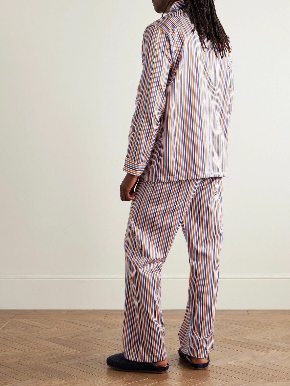 Derek Rose - Wellington Striped Cotton-Poplin Pyjama Set - Red Derek Rose