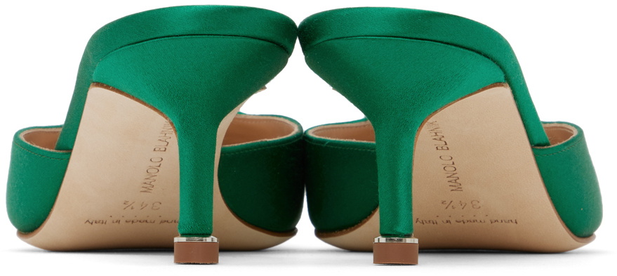 Manolo Blahnik Green Hangisimu 50 Mules Manolo Blahnik
