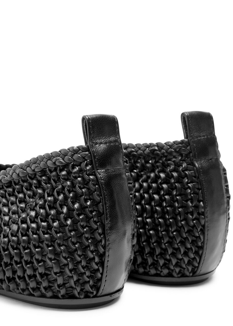 Toteme Woven Leather Flats Black Toteme