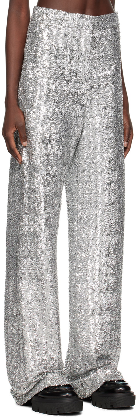 MSGM Silver Sequin Trousers MSGM