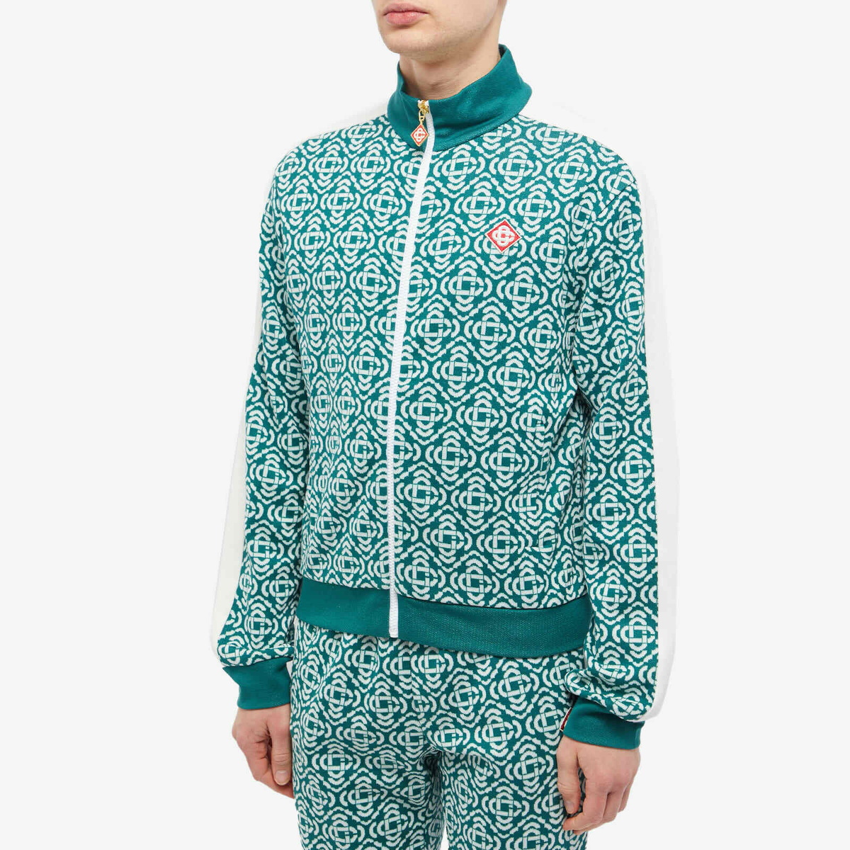 Casablanca Men's Monogram Track Top in Green Casablanca
