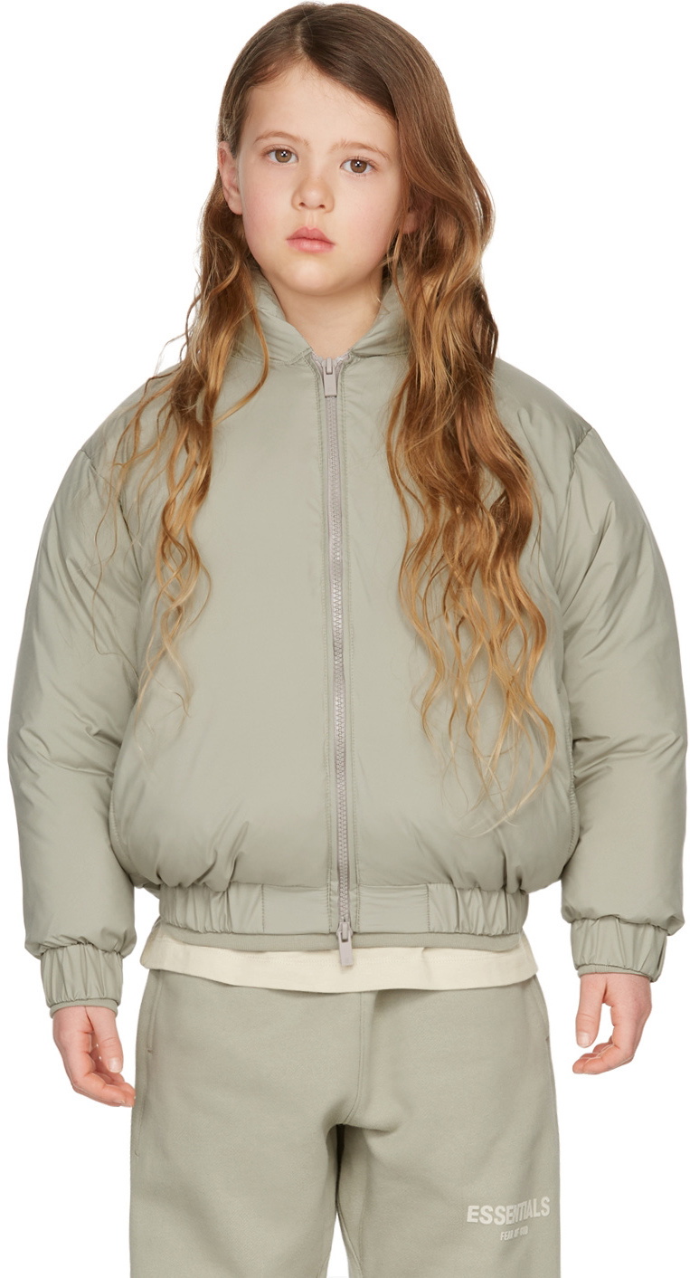 Essentials Kids Green Puffer Jacket Essentials
