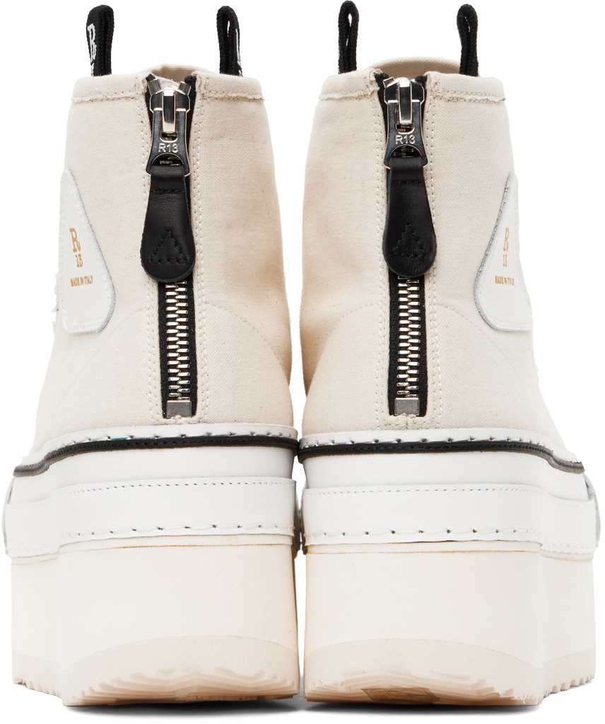 R13 Off-White Courtney Platform Sneakers R13