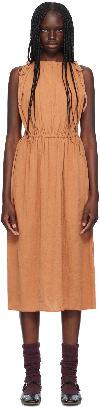 Baserange Orange Diph Midi Dress Baserange